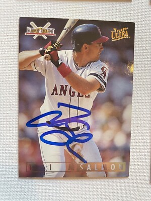 Signed 1995 Fleer Ultra National Packtime Tim Salmon Angels Auto ...