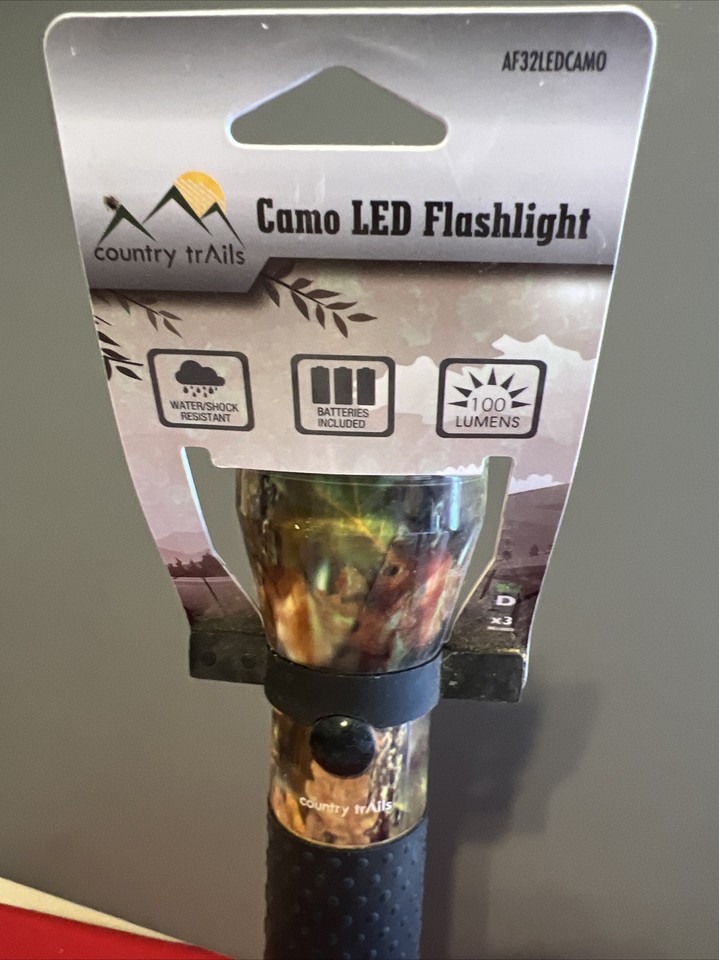 Country Trails LED Camo Rubber Grip Flashlight 100 Lumens 3 D Cell ...