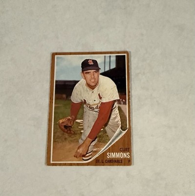 1962 Topps Baseball - Curt Simmons - Card # 285 - St. Louis Cardinals ...