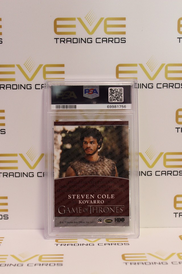 Graded Game of Thrones Autographed Card - 2021 Steven Cole / Kovarro ...