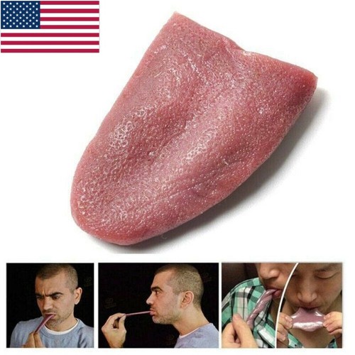 US Amazing Trick Magic Horrible Tongue Fake Tongue Realistic Elasticity ...