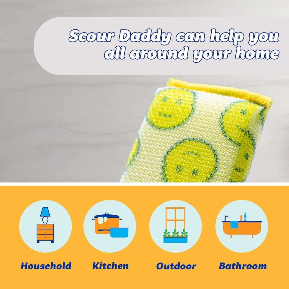 Scrub Daddy Scour Daddy XL, Scourers Non Scratch Scrubbing Sponge ...