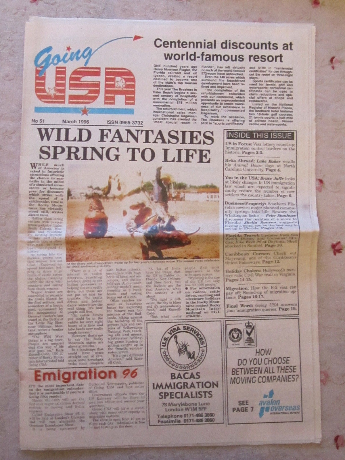 Going USA Immigration Newspaper, Issue No 51, March 1996, ISSN 0965 ...