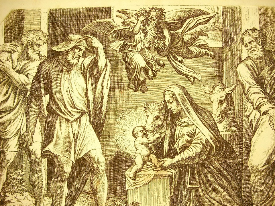 The Birth of Jesus Mary Nativity The Bible Nic Chaperon 1649 Raphael | eBay