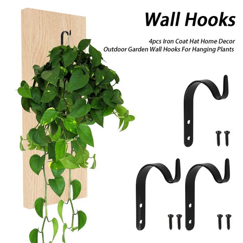Iron Coat Hat Outdoor Garden Wall Hooks Home Decor For Hanging Plants ...