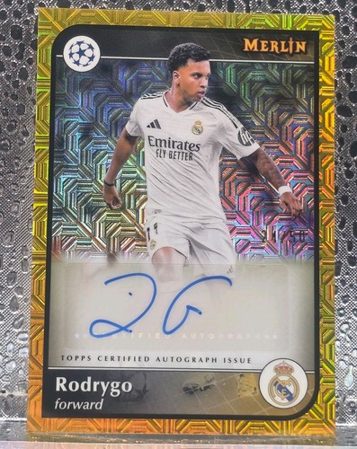 Rodrygo Auto Gold Mojo /50 - 2024-25 Topps Merlin - Real Madrid | eBay