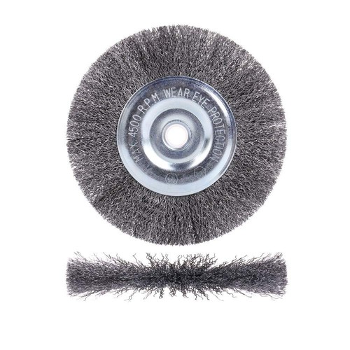 6 inch Wire Wheel for Bench Grinder,Coarse Crimped Wire 0.012-Inch with ...