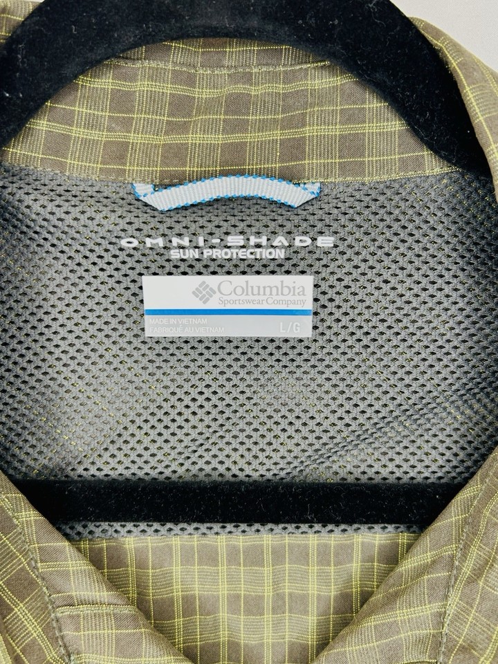 Columbia Omnishade Men Size Large Full Button Down Long Sleeve Shirt | eBay