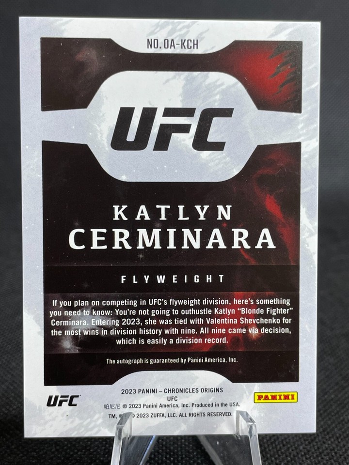 KATLYN CERMINARA 2023 Panini Chronicles UFC Orgins Auto | eBay
