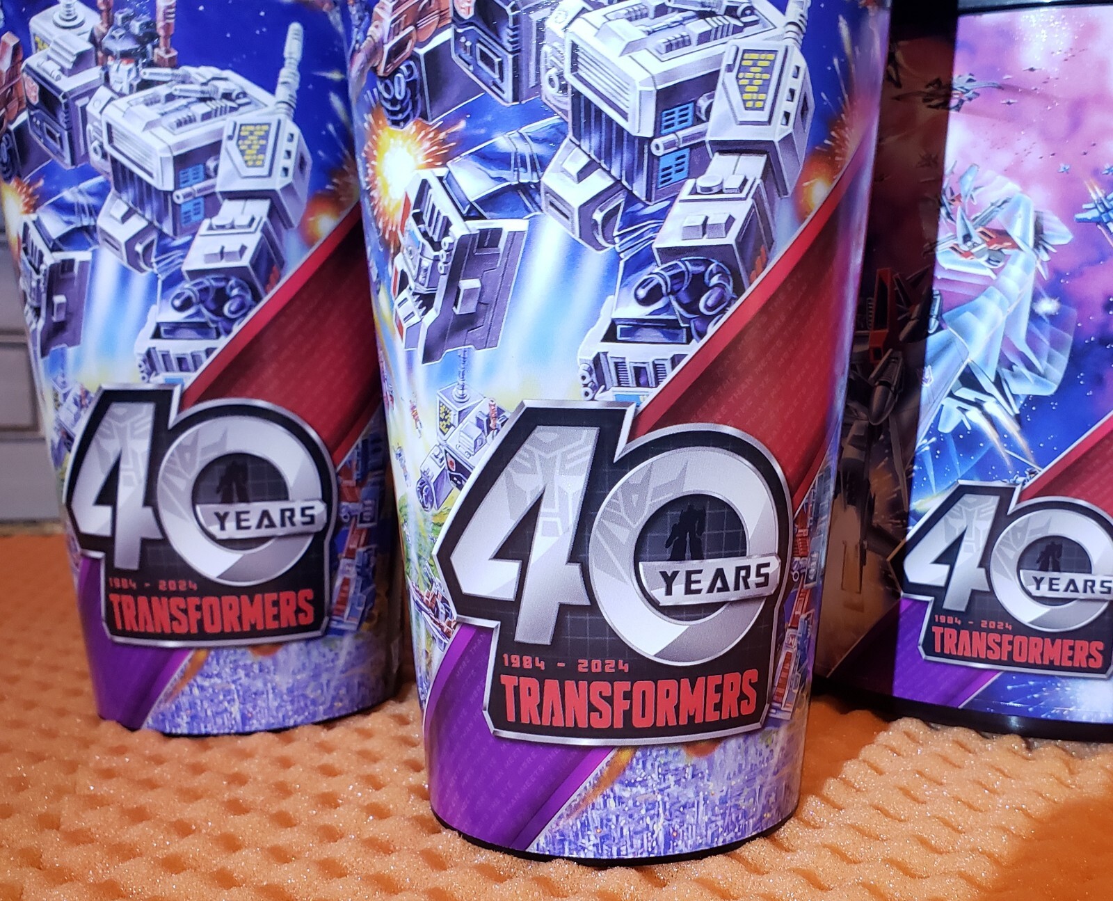 New 2024 Transformers 40th Anniversary 1 popcorn bucket + 2 cups ...