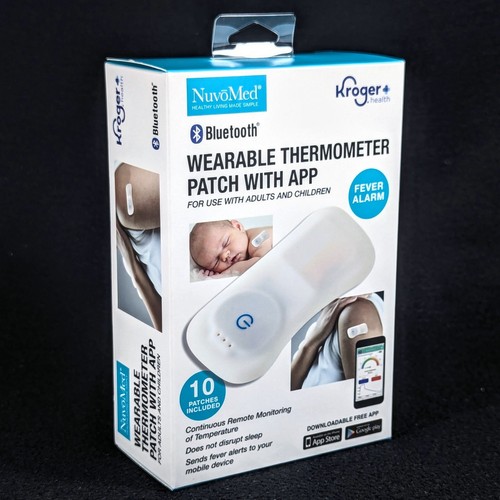 Wearable Smart Thermometer Patch App Bluetooth NuvoMed Fever Alarm Baby ...