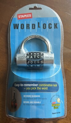 Staples WordLock Easy-To-Remember Combination Lock Model #12015-US | eBay