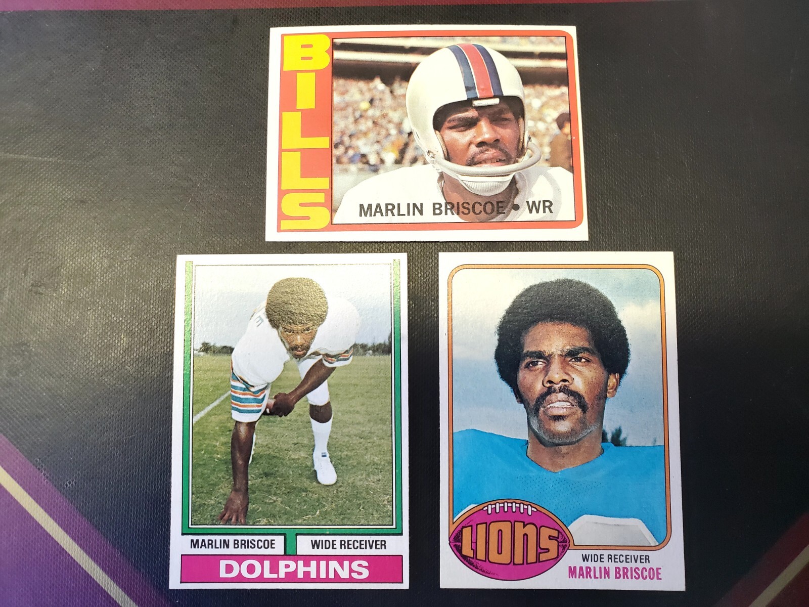Marlin Briscoe Vintage Football Card Lot 1972 Topps Rookie RC, 1974 ...