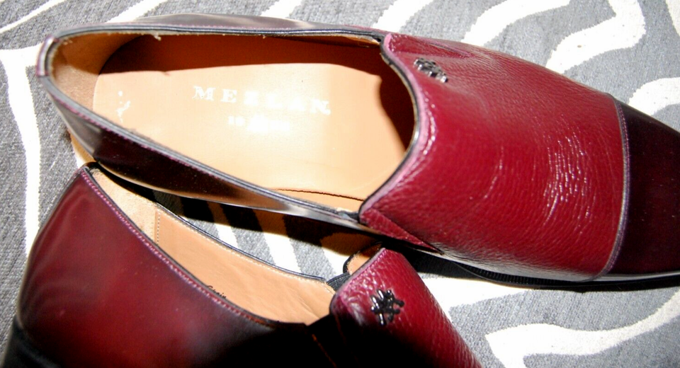 Mezlan Milani Burgundy Calfskin & Deerskin Men’s Classic Dress Slip ON ...