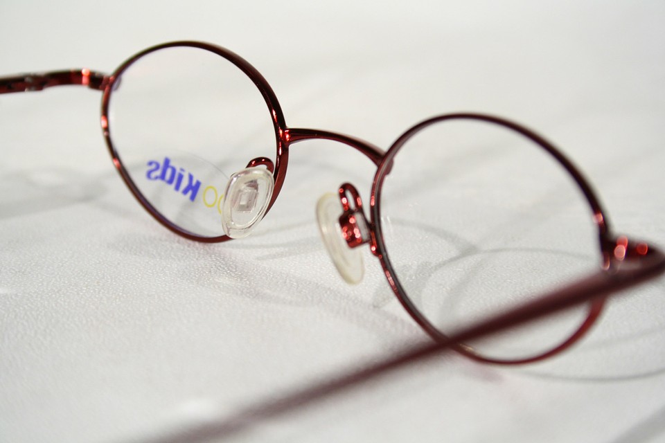 Children's Super Tiny Red Oval Round Metal Eyeglasses Optical Glasses ...