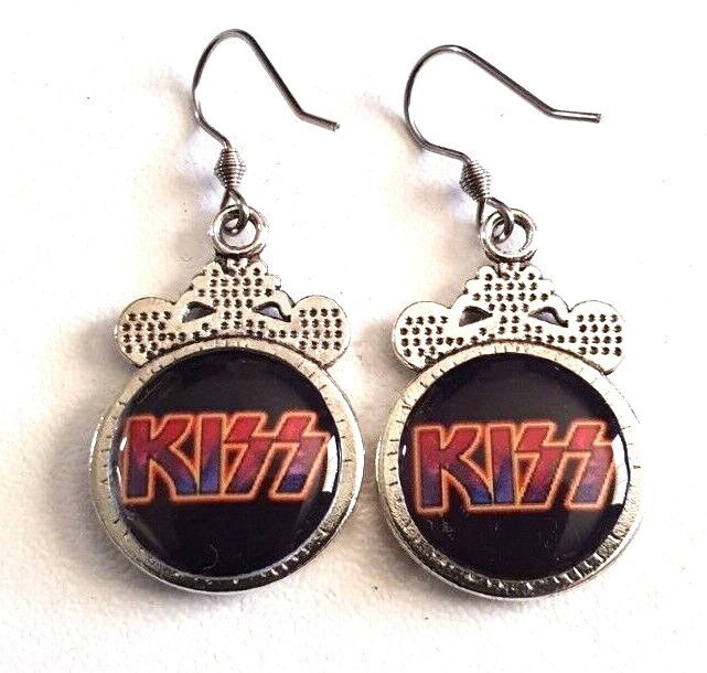***KISS BAND LOGO DOUBLE SIDED PENDANT EARRINGS - BRAND NEW*** | eBay ...