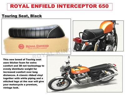 New 100% Genuine Royal Enfield Interceptor 650 "Touring Seat" Black | eBay