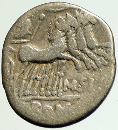 Roman Republic 116BC Ancient CURTIUS Silver Coin ZEUS Rides ROMA Horses ...