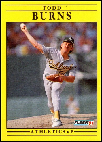 1991 Fleer Baseball #4 Todd Burns Oakland Athletics | eBay