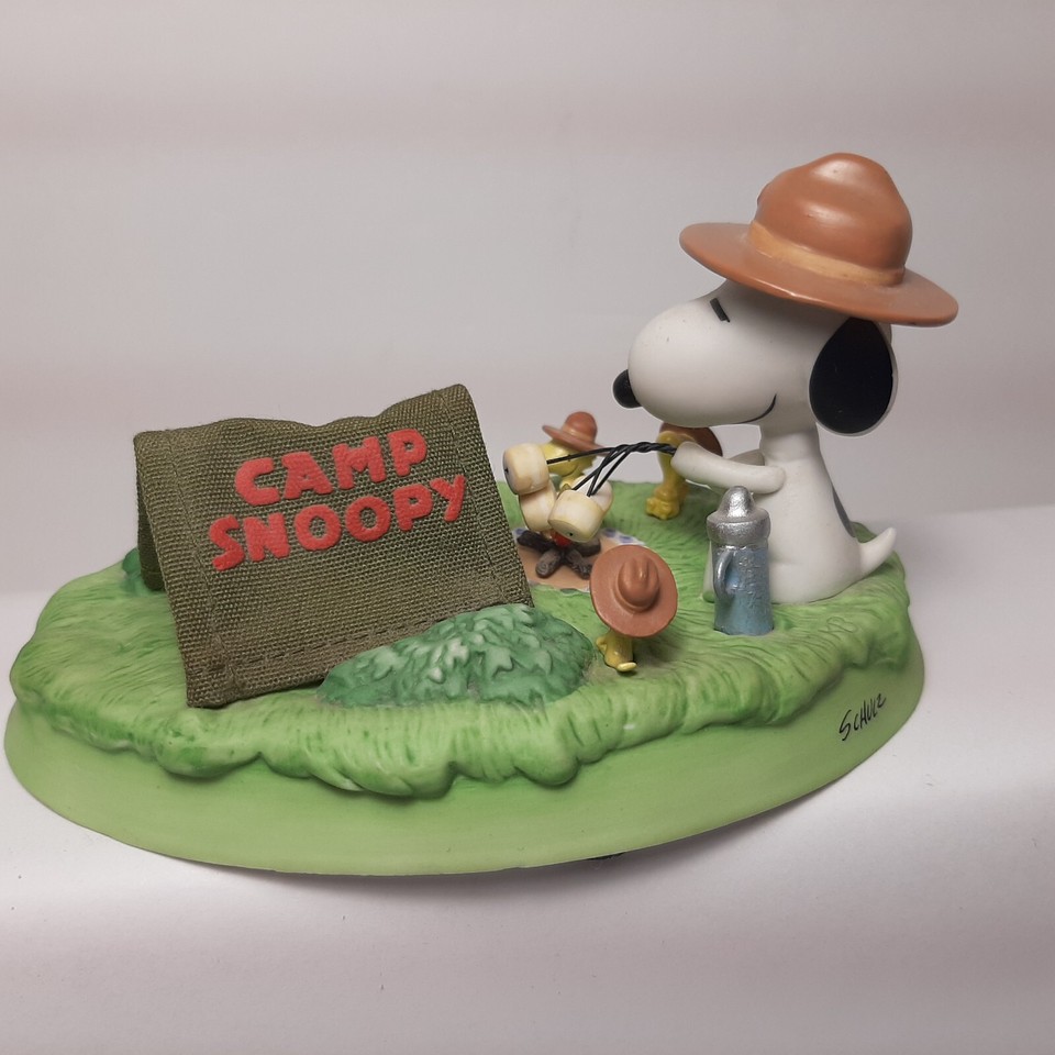 Hallmark Peanuts Ceramic Figurine Campfire Friends Snoopy Woodstock Camping | eBay