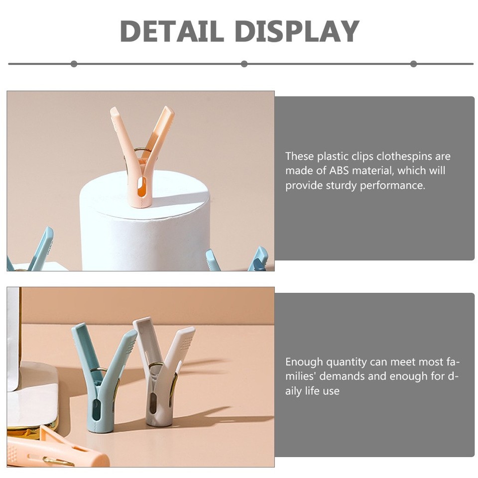 50pcs Plastic Quilt Clamp Plastic Clothes Clips Windproof Clothespins ...