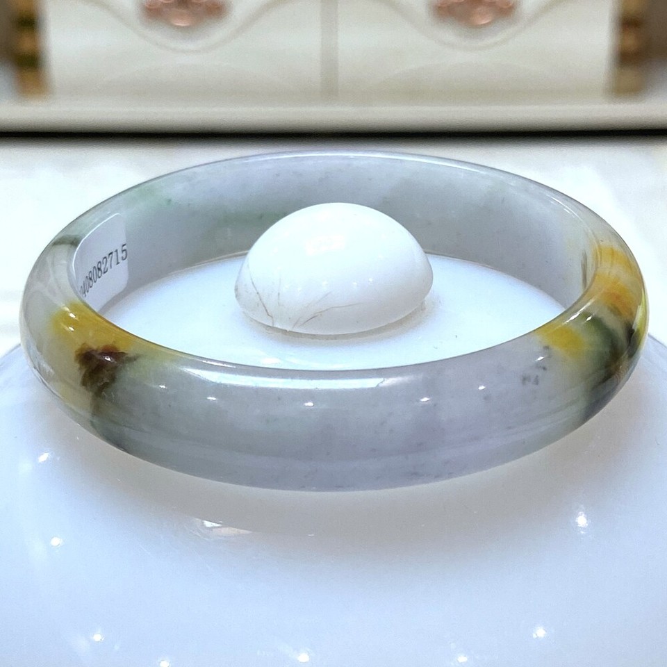 Certified Grade A Multicolor 57mm Natural Burma Jade jadeite Bangle ...
