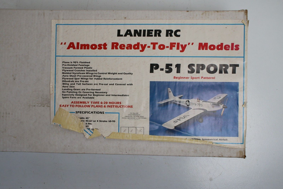 Lanier "Almost Ready to Fly" P-51 Sport 74112 airplane RC model kit | eBay