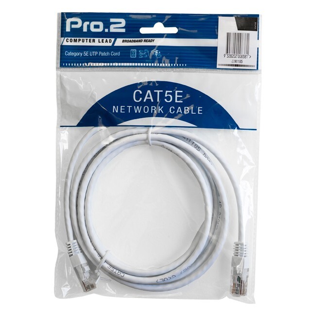 PRO2 LC7236W 15M White Cat5e Patch Lead Rj-45 Male Connectors 15M WHITE CAT5E | eBay