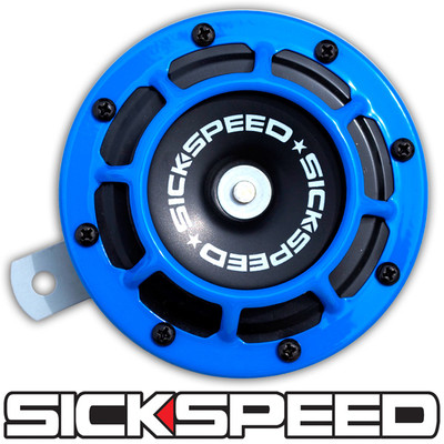 ONE SICKSPEED BLUE SUPER LOUD ELECTRIC BLAST TONE HORN MOTORCYCLE 12V ...