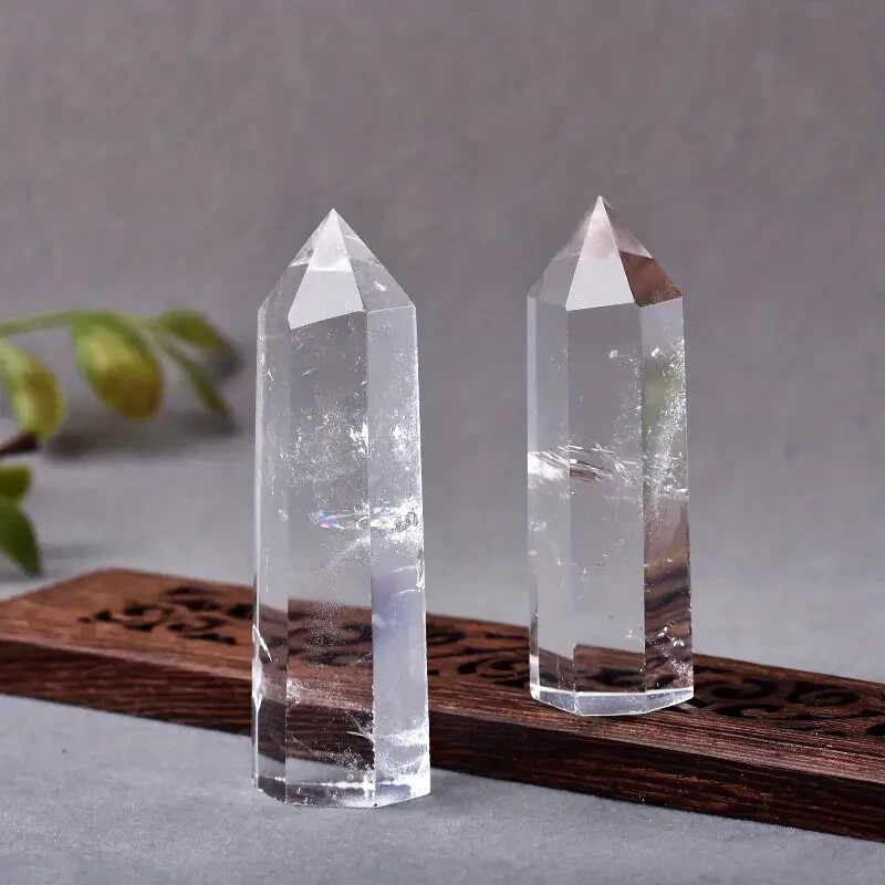 Large Natural Crystal Clear Quartz Transparency Hexagonal Prisms ...