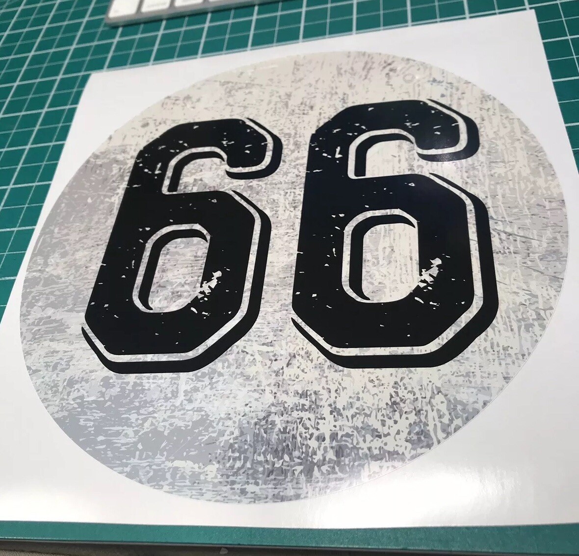 2 X Classic Retro Round Race Numbers - Vinyl Stickers/Decals Car ...