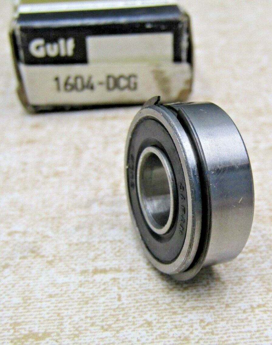 Gulf 1604DCG 1604-2RSNR 3/8" x 7/8" x 11/32" Sealed Snap Ring Bearing ...