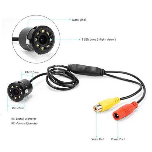 Car Rear View Backup Reverse Camera Vision Waterproof Parts 170°CMOS 8 ...
