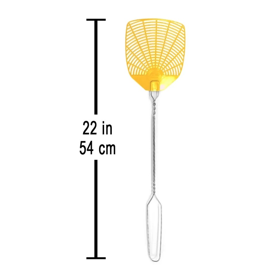 (3 pack)Enoz Fly Swatter, Wire Handled Plastic Fly Swatter, Assorted ...