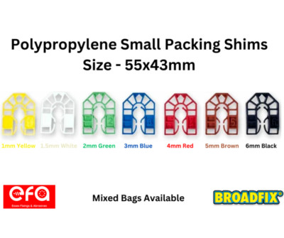 PLASTIC PACKERS WEDGES U SHIMS 55mm x 43mm - Sizes 1,2,3,4,5,6mm | eBay UK