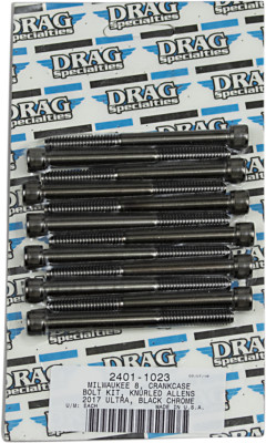 Drag Specialties Black Crank Case Bolt Kit Knurled Allen Head 17-19 ...