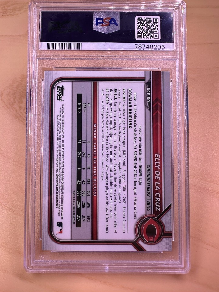2022 Bowman Chrome Elly De La Cruz Mega Box Mojo 1st Bowman PSA 10 #BCP ...