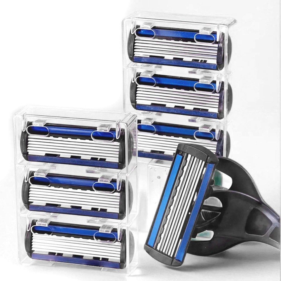 24 Stainless Steel 6 Blade Shaving Disposable Razors with 2 Handles for ...
