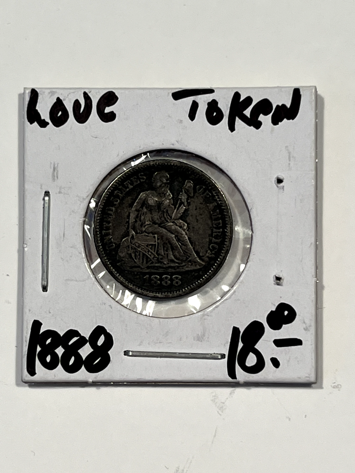 1888 LOVE TOKEN Engraved Fancy ON 1888 silver dime | eBay