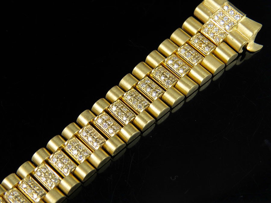 Ladies President Diamond Watch Band for Rolex Day-Date in 18K Yellow ...