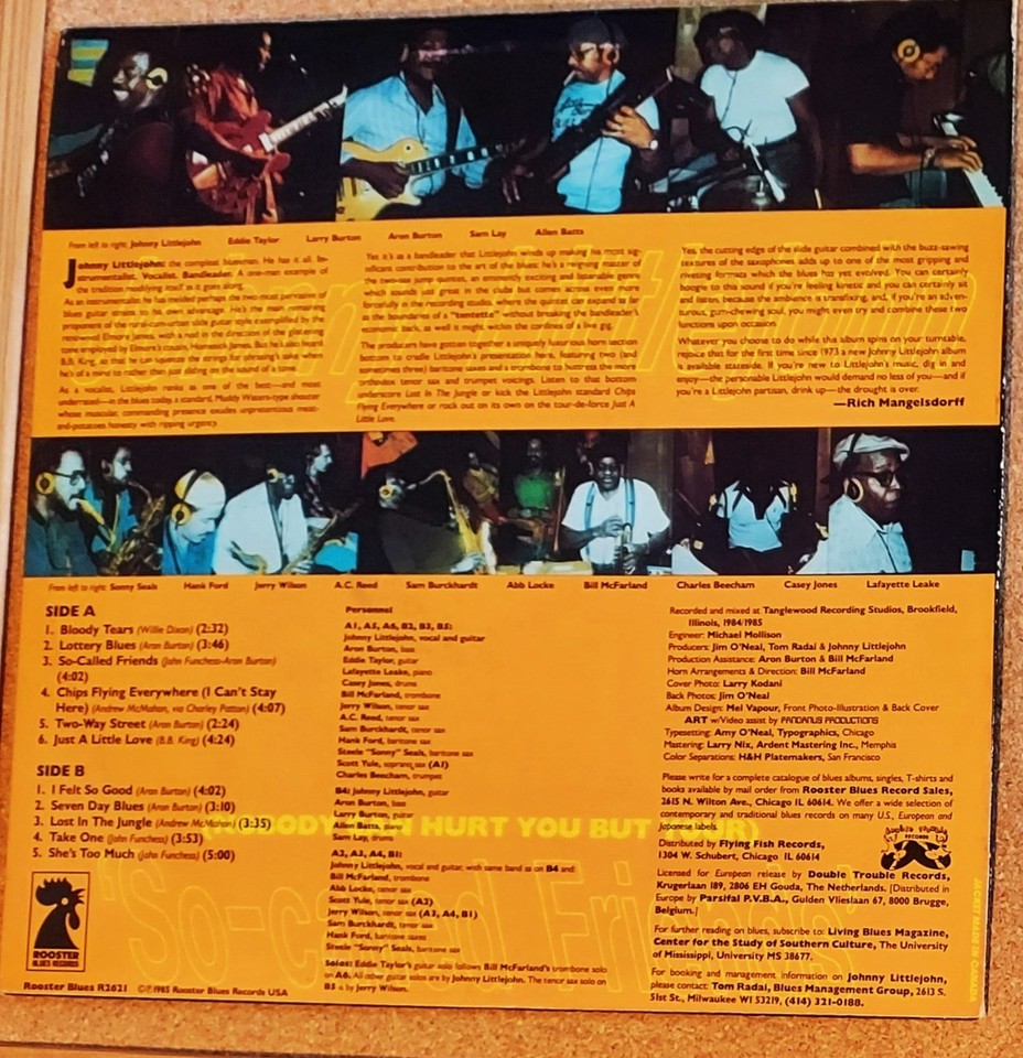 CHICAGO BLUES LP: JOHNNY LITTLEJOHN So-Called Friends ROOSTER BLUES ...