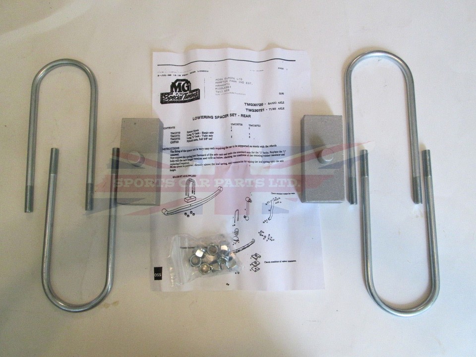 New MGB 1975-1980 Rubber Bumper Rear Lowering Block Kit w Lower Front ...
