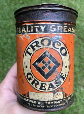 Antique TROCO GREASE - TULSA REFINED OIL COMPANY Tulsa,Oklahoma 1 LB ...