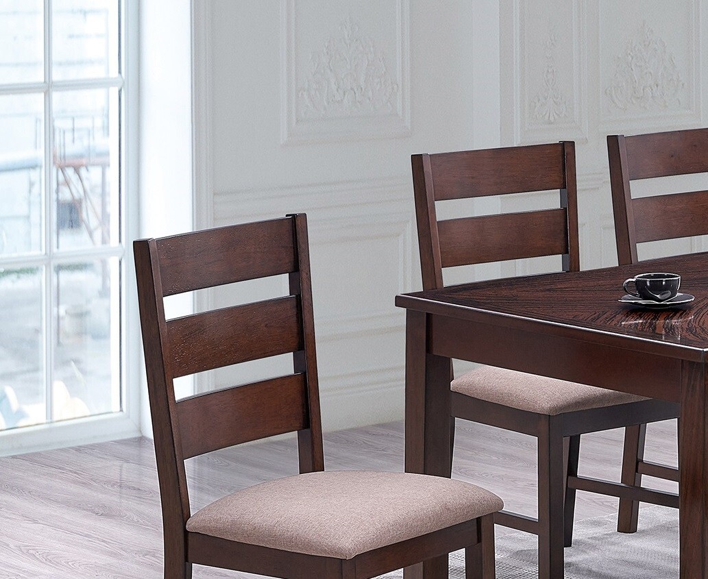Modern Antique Cherry Dining Table Melamine Top 6x Side Chairs 7pc ...