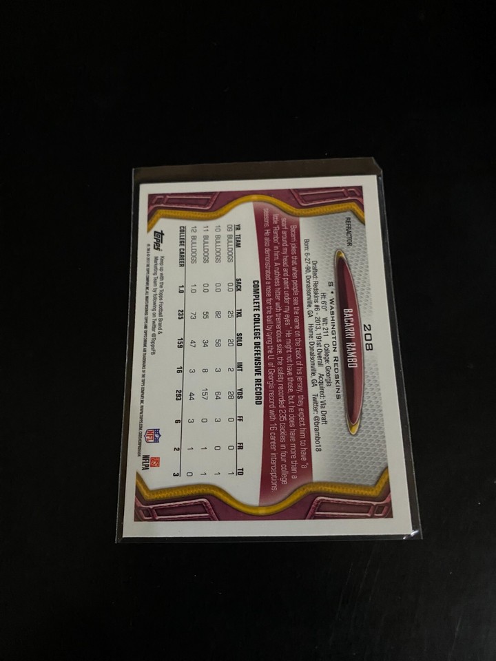 Bacarri Rambo 2013 Topps Chrome X-Fractor RC Redskins 208 | eBay