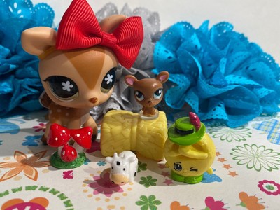 Authentic Littlest Pet Shop LPS #634 Fawn Bambi Deer MOMMY & BABY ...