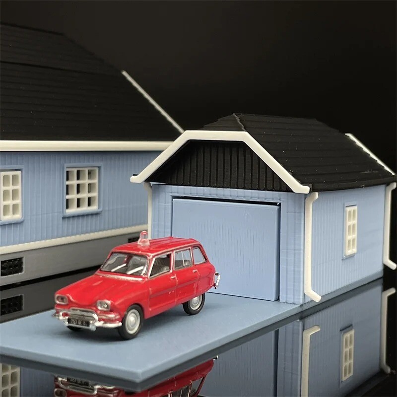 1/87 HO Scale Two-story House with Garage Model Miniature Building Sand ...
