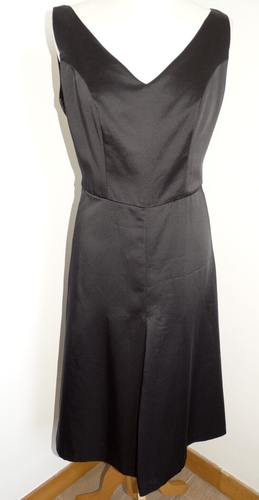 robe T36 noir longue satin col v pli devant habillée cocktail bal ...