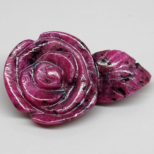FABULOUS! 34.65ct.Top Rose Carving Natural Unheated Red with Green Ruby ...