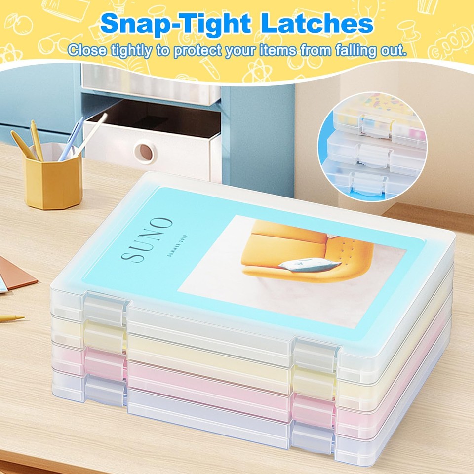 1 Pack A4 File Box Paper Organizers Holder, Transparent Document Paper ...